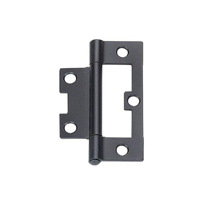 Delf 75mm Black Fixed Pin Non Mortise Hinge - 12 Pack - Bunnings Australia