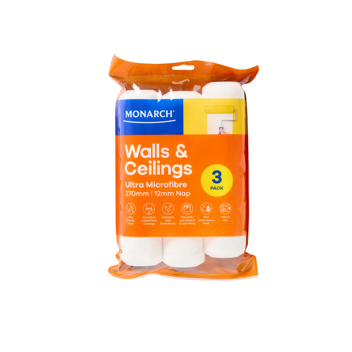Monarch 270/12mm Walls And Ceilings Task Roller Covers - 3 Pack ...