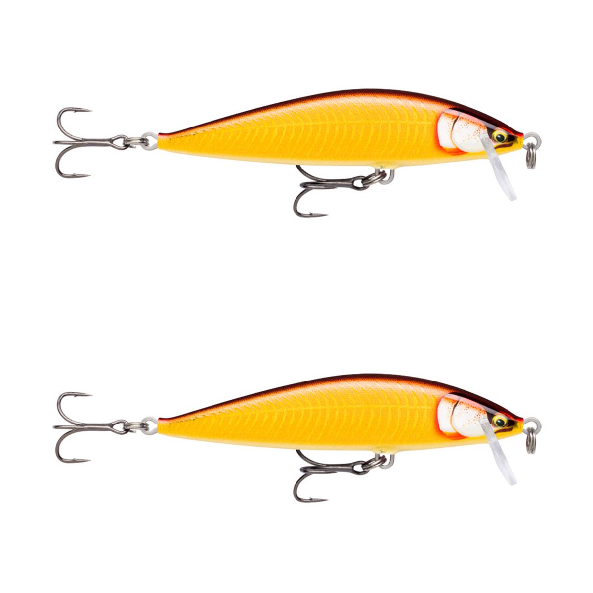 2x Rapala 9.5cm Countdown Sinking Hardbody Balsa Fishing Lures -Gilded Gold Red - Bunnings Australia