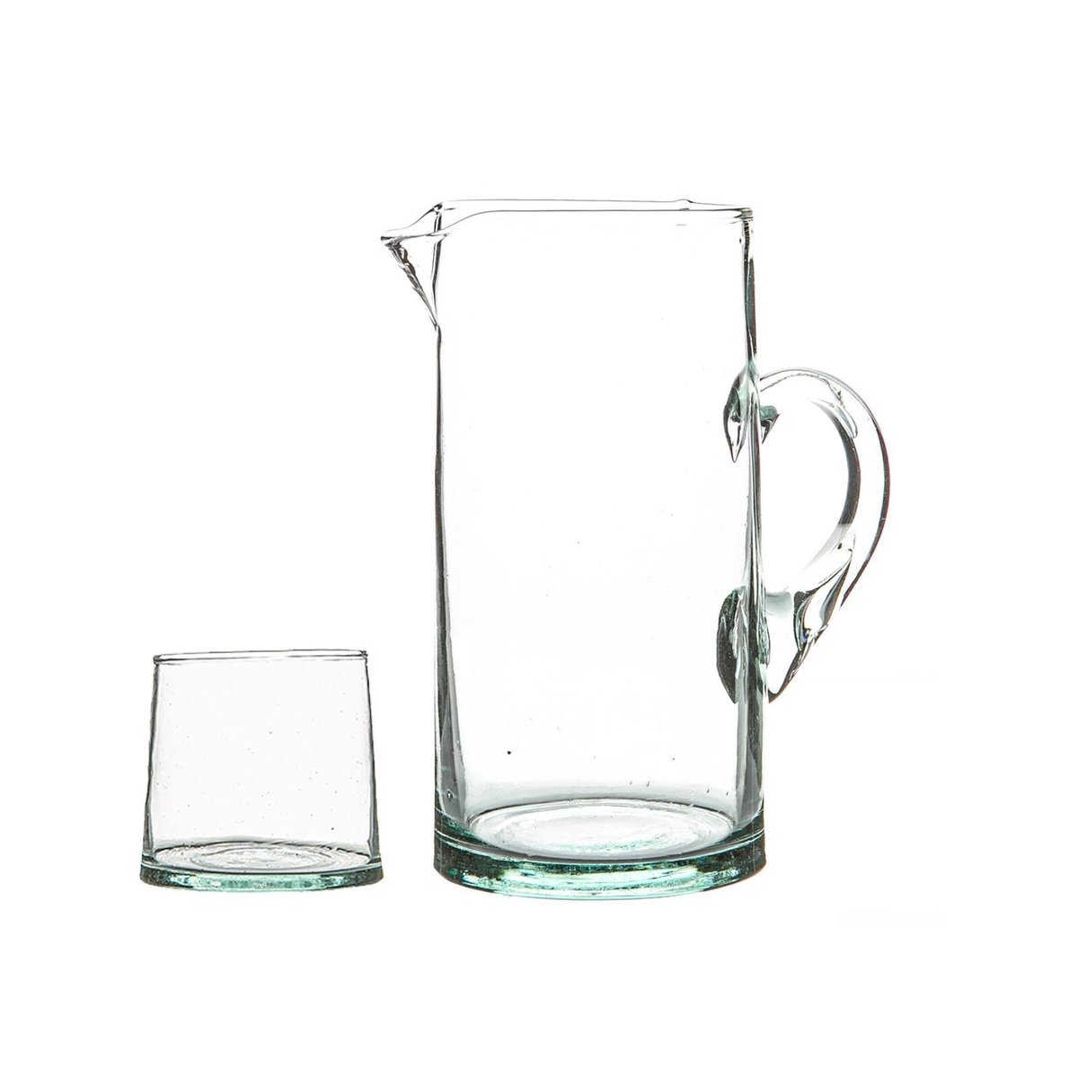 Nicola Spring 7 Piece Recycled Glassware Set - 6 Glasses & 1 Water ...