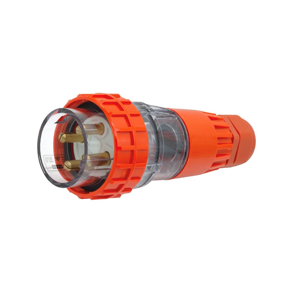 DETA 32A 500V Industrial 4 Pin Round Straight Plug - Bunnings Australia