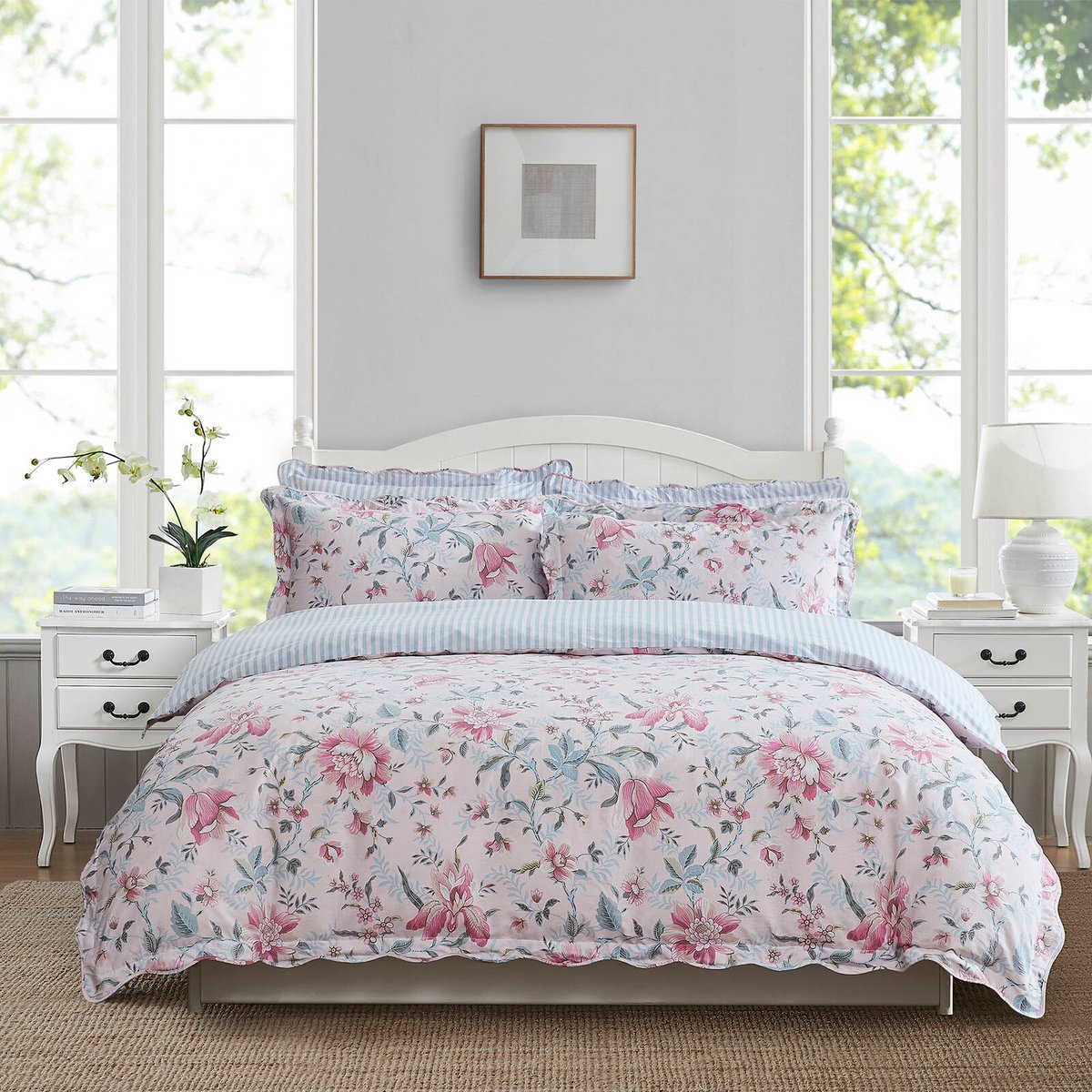 Laura Ashley Editas Garden Blush Pink Quilt Cover Double Bed - Bunnings ...