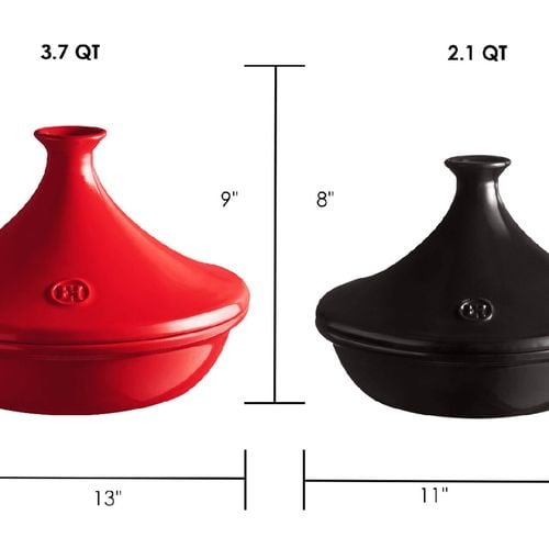 Emile Henry 3.5L/32cm Ceramic Tagine Cooking Pot w/ Lid Charcoal ...