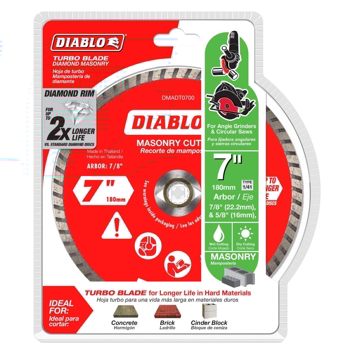 Diablo Diamond Disc 7" Diamond Turbo Cut Off - Bunnings Australia