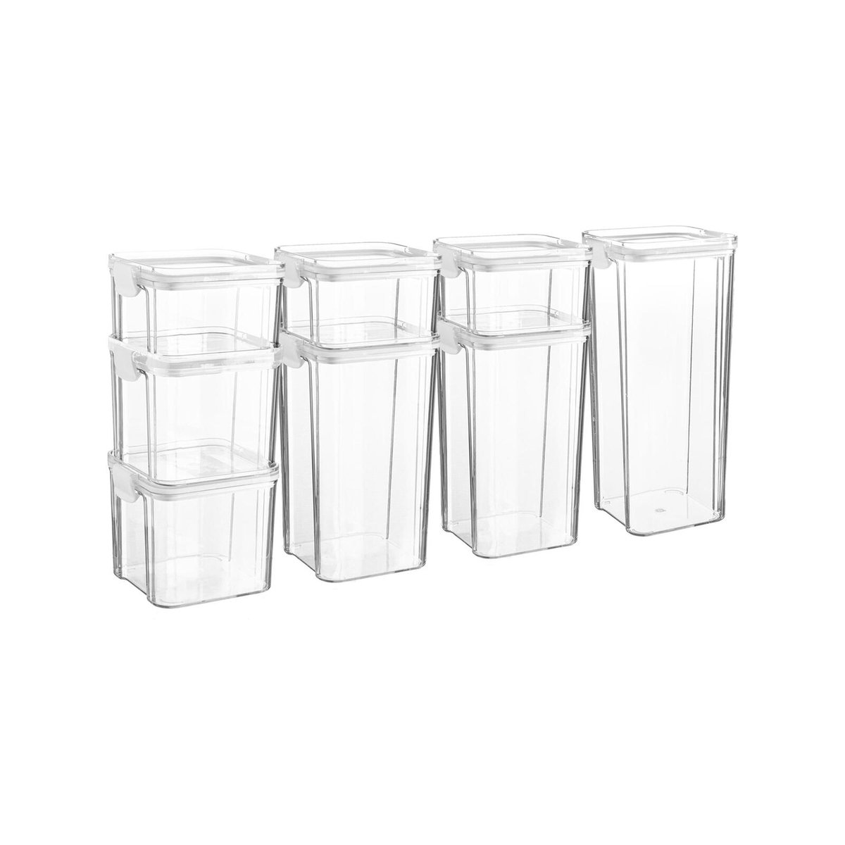 8 Piece Food Containers Set - 4 Sizes - White - Bunnings Australia