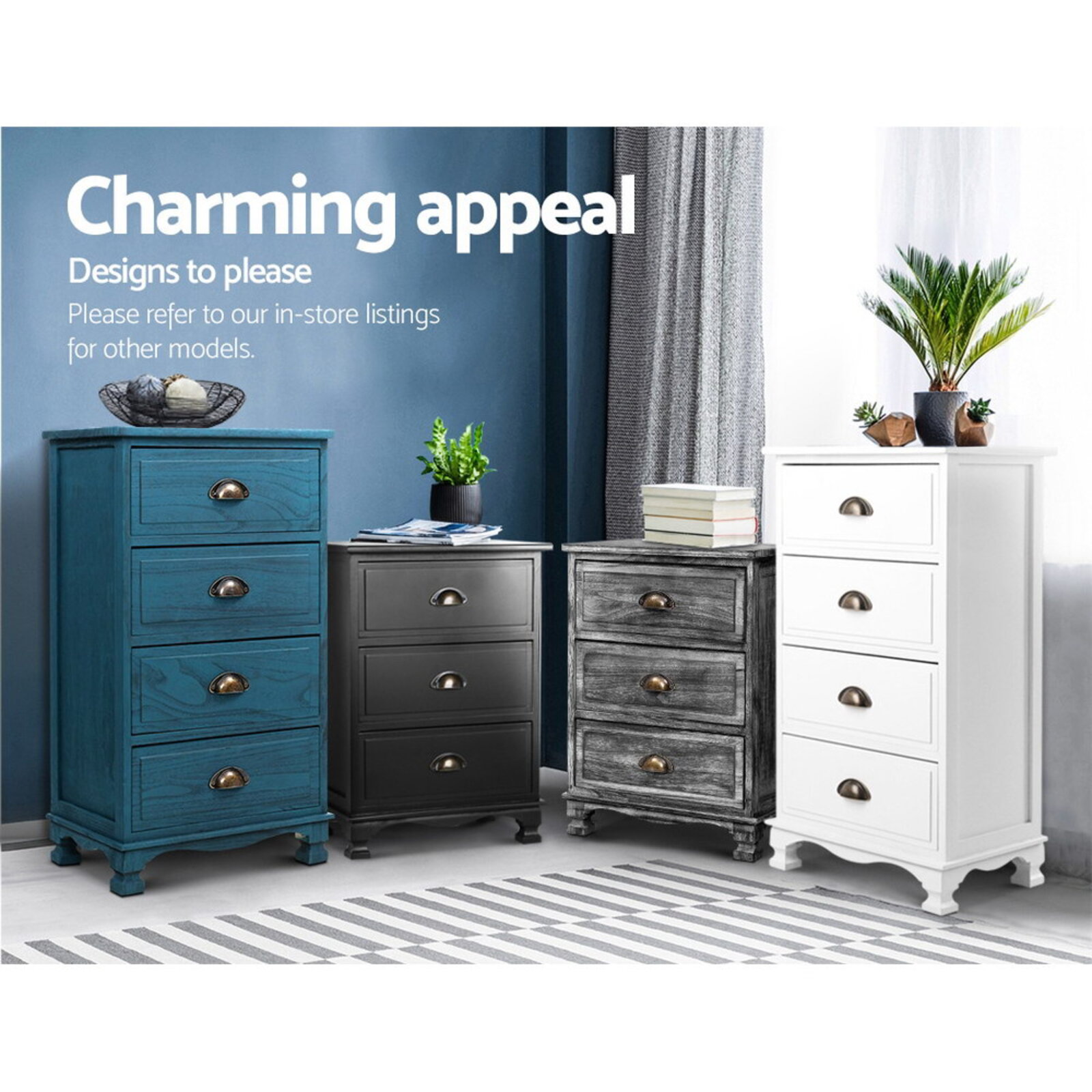 Artiss vintage bedside table store