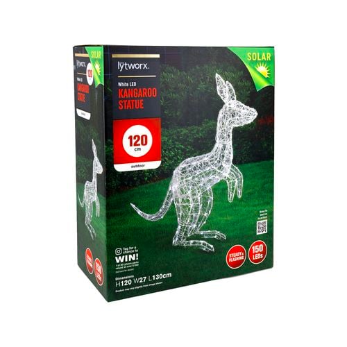 Lytworx 120cm Solar White Kangaroo - Bunnings Australia
