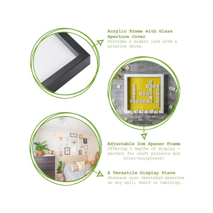 Nicola Spring Acrylic 3D Box Photo Frames with 5" x 7" Mounts - 8" x 10 ...