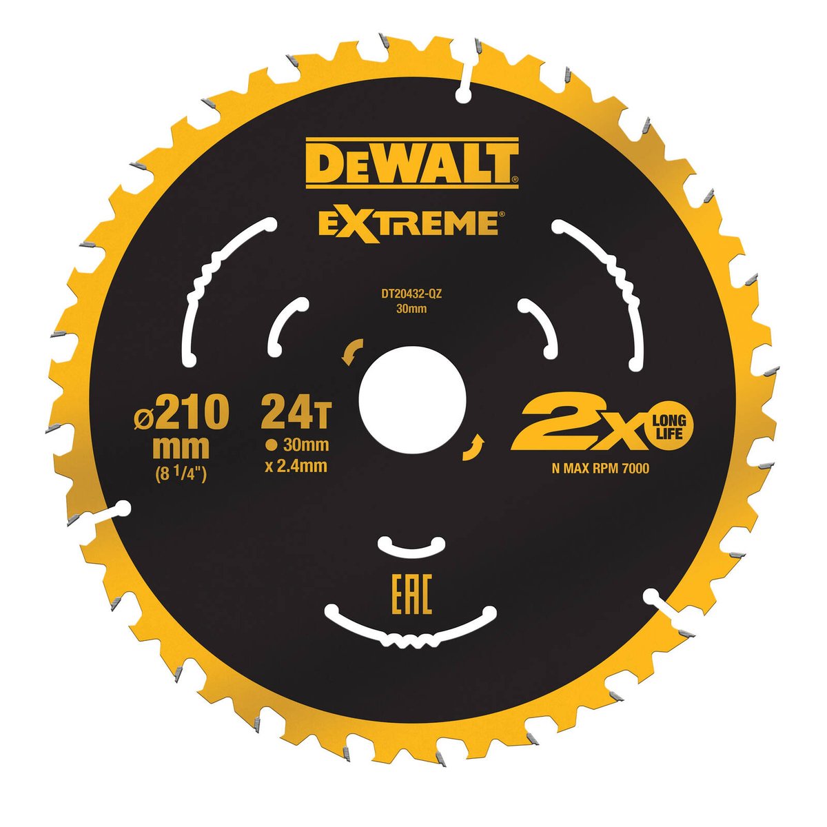 DeWALT 210mm 24T Saw Blade To Suit DWE7485 Table Saw DT20432-QZ ...