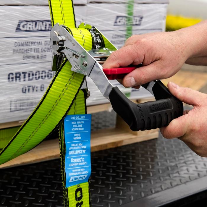 Grunt Pro 38mm x 4m Ratchet Tie Down - 2 Pack - Bunnings New Zealand