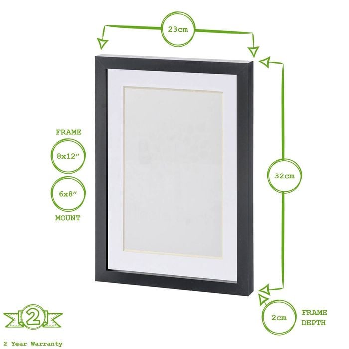 Nicola Spring Photo Frames with A5 Mount - A4 (8" x 12") - White - Pack ...