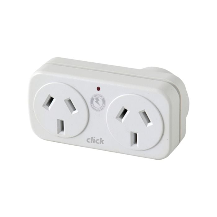 Click Left Hand Double Adaptor With Surge - Bunnings Australia