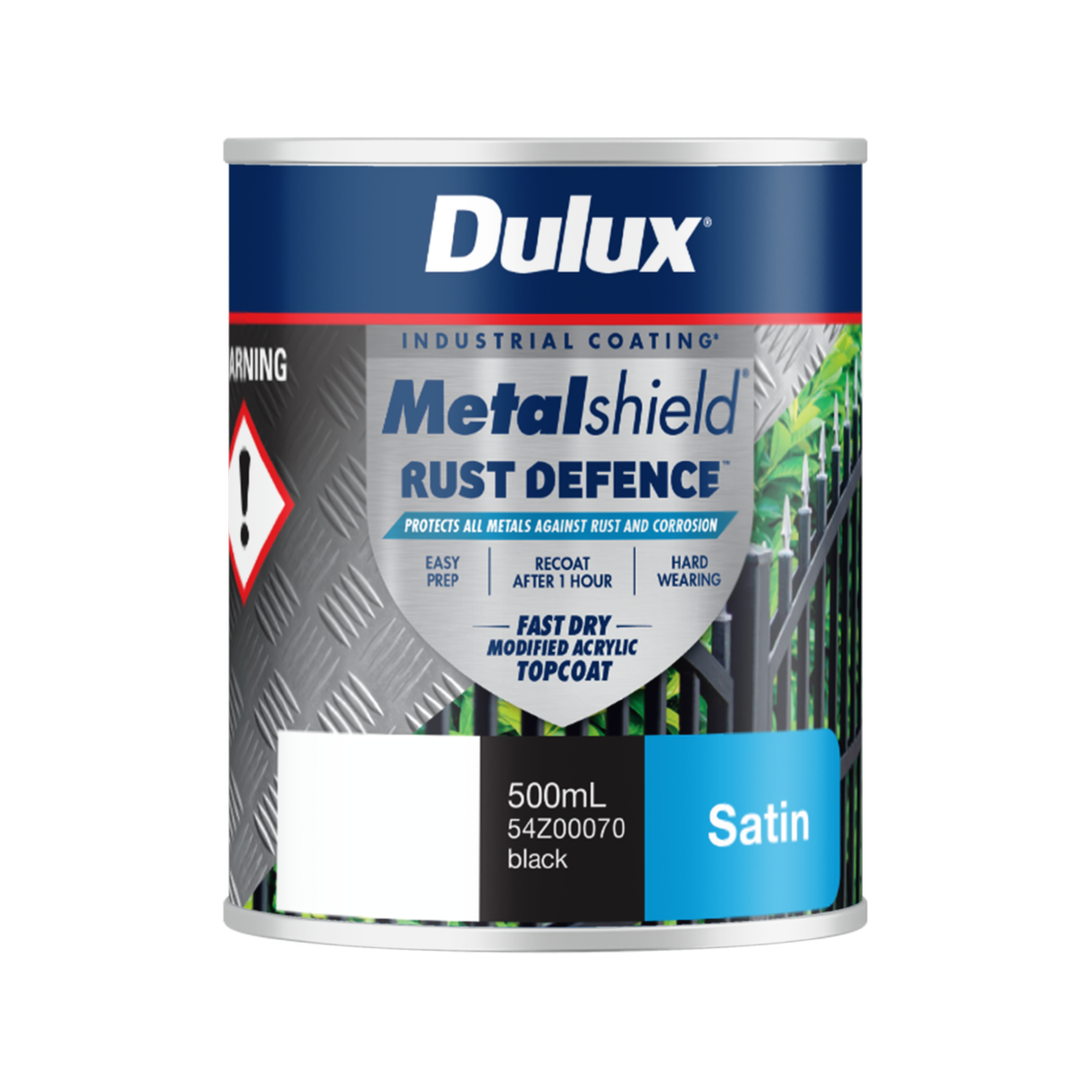 Dulux 500ml Black Satin Metalshield Rust Defence - .5L - Bunnings Australia