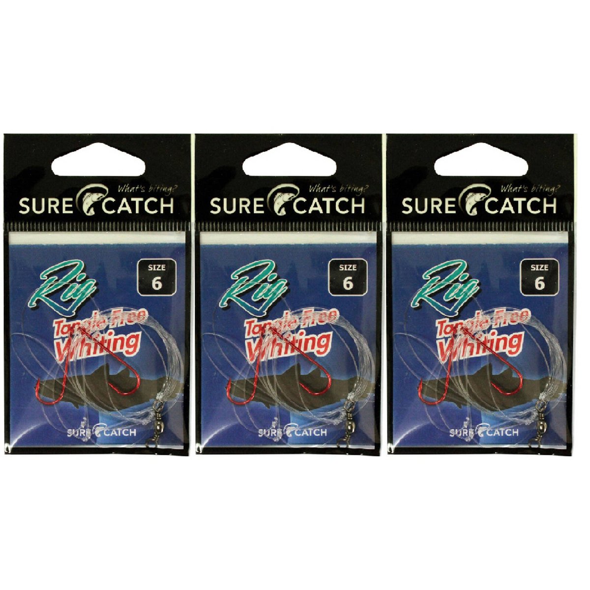 3x Surecatch Tangle Free Whiting Rig Hooks Size 6 - Bunnings Australia