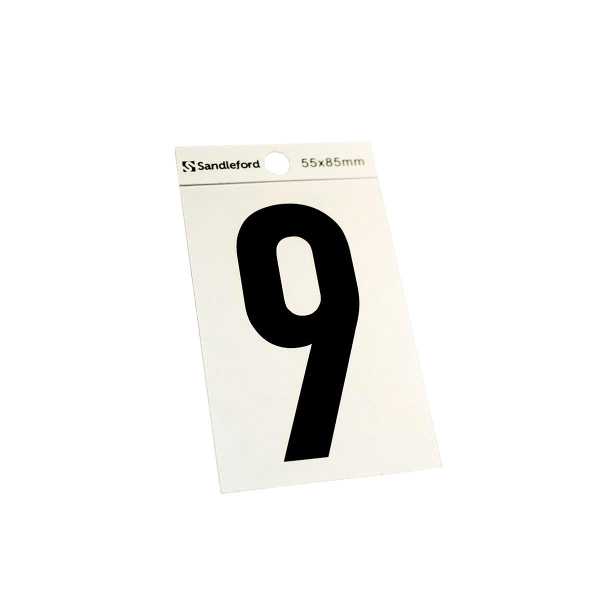 Sandleford 85mm Silver/Black Self Adhesive House Number 9 - Bunnings ...
