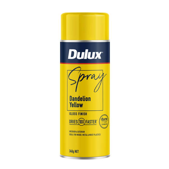 Spray Paint Dulux 340G Gloss Dandelion Yellow - Bunnings Australia