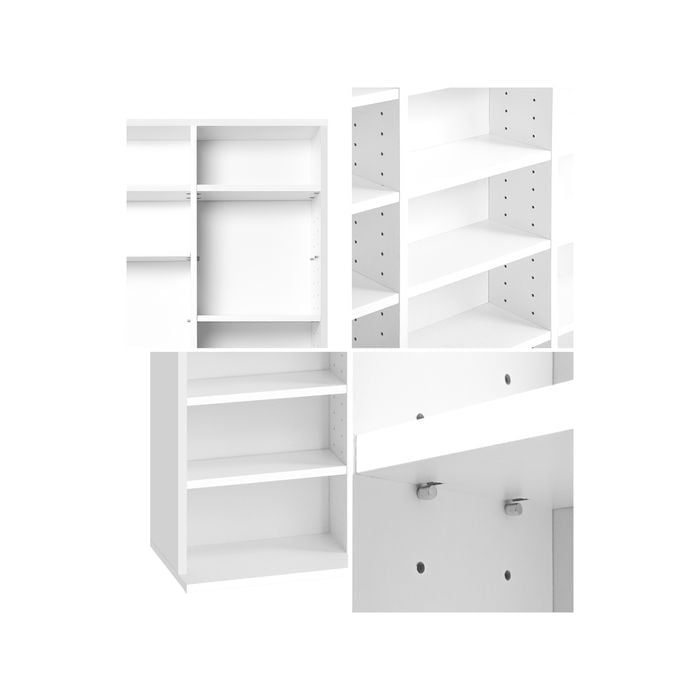 Oikiture Bookcase Cd Dvd Rack Display Shelf White 194.5cm - Bunnings ...