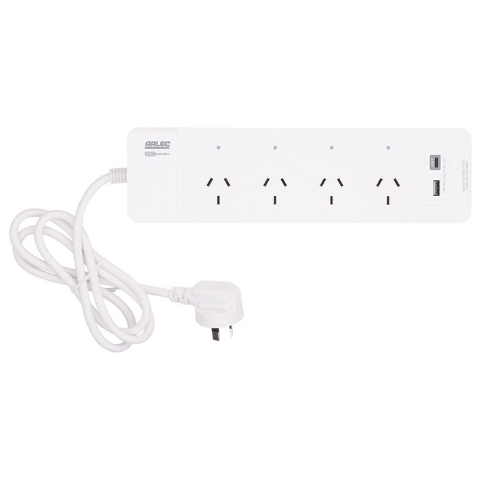 Arlec Grid Connect Smart 4 Outlet Powerboard With USB A And C Charger ...