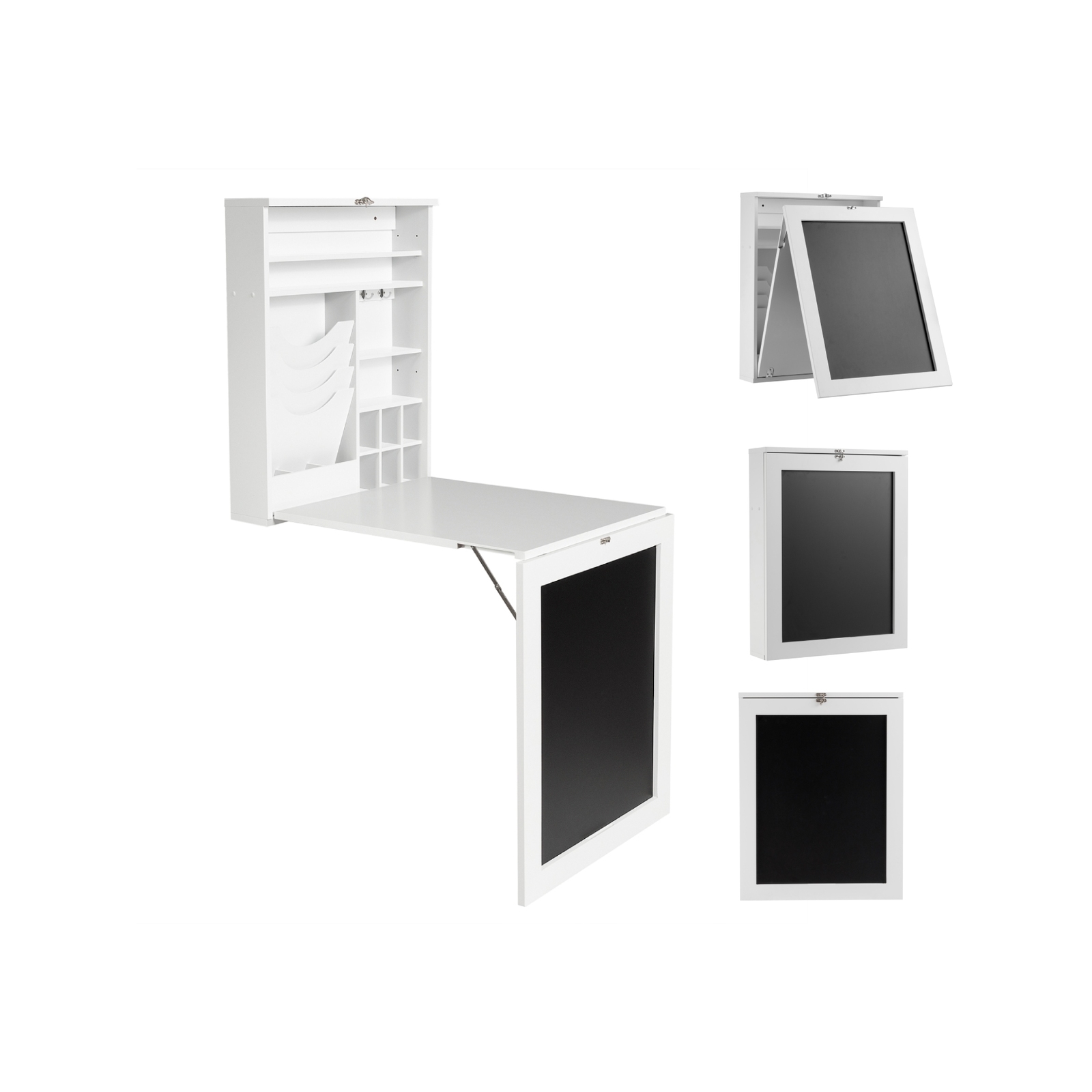 Costway Folding Computer Desk w Chalkboard Storage Shelf Bunnings Australia