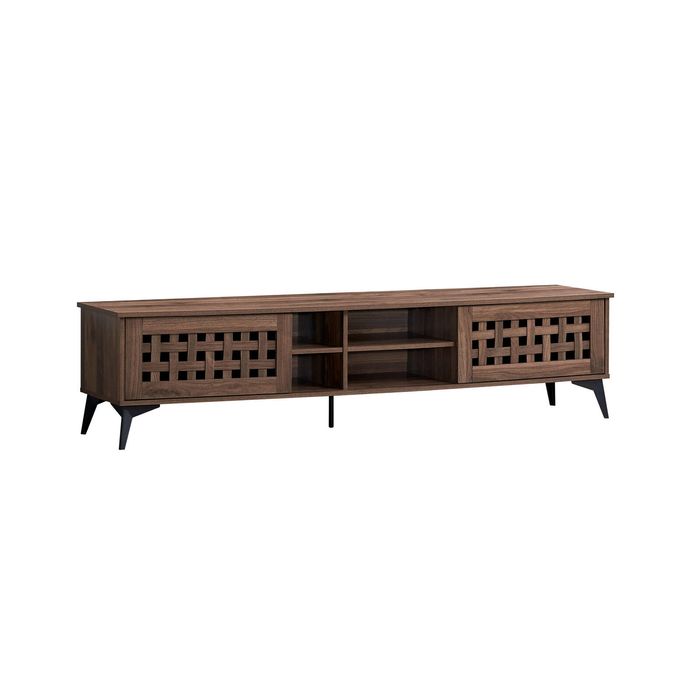 Clay Entertainment Unit TV Cabinet TV Stand 180cm 2 doors Walnut ...