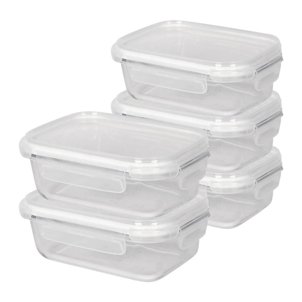 Harbour Housewares Glass Food Storage Containers with Lids - 640ml ...