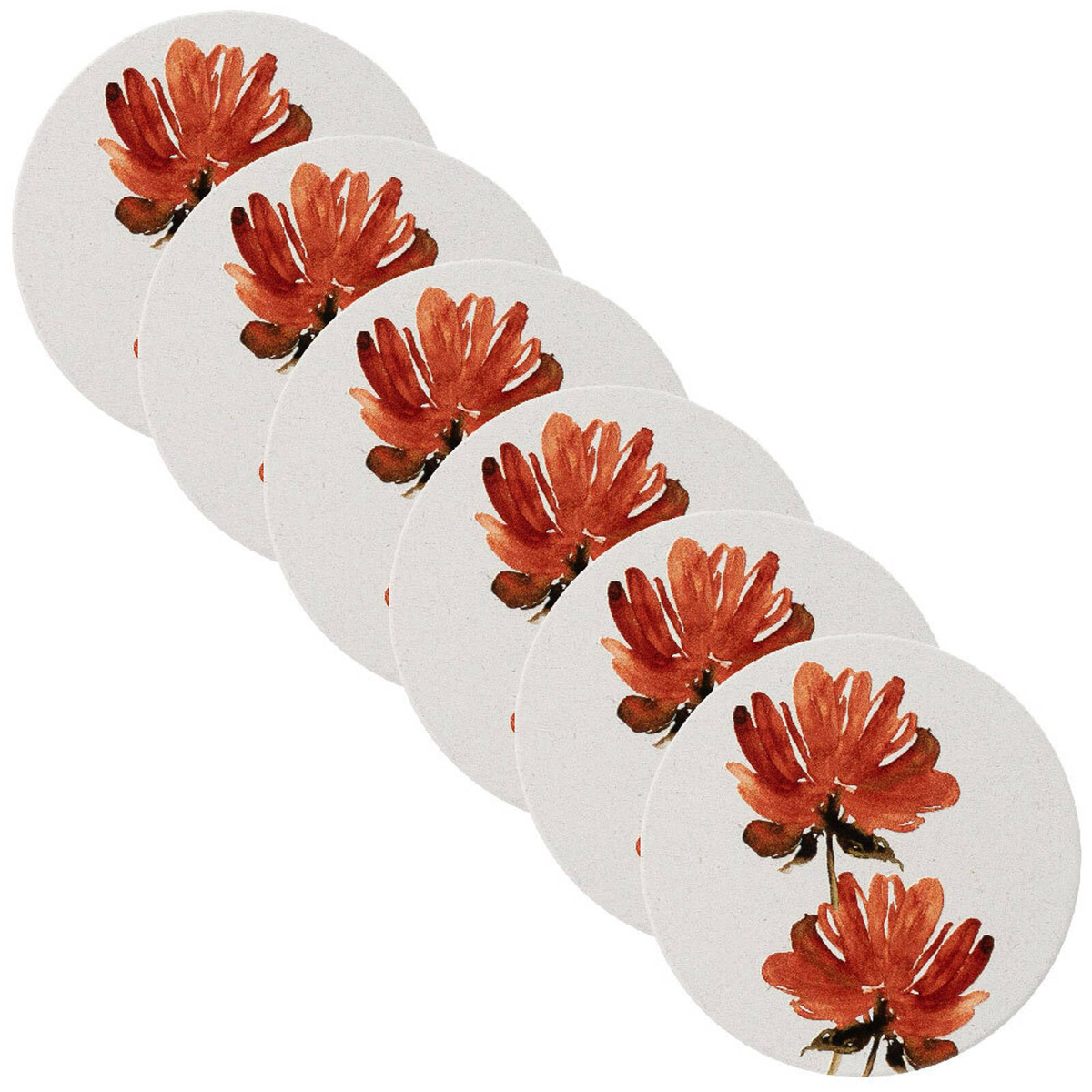 6PK Splosh Home Sweet Home Rust Floral Ceramic Coaster 11cm - Bunnings ...