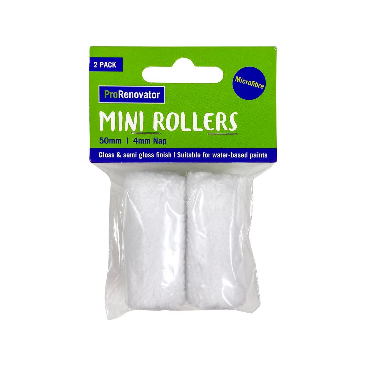 ProRenovator 50mm Microfibre Mini Rollers - 2 Pack - Bunnings Australia