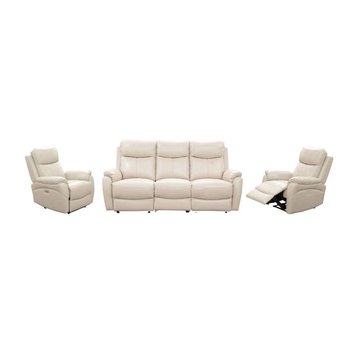 Berkeley Leather Electric Recliner Sofa Suite 3 + 1 + 1 Silver - Bunnings Australia