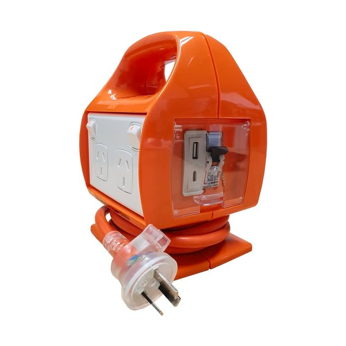 HPM Worksite Portable Powerboard With USB Type A And C - Bunnings Australia