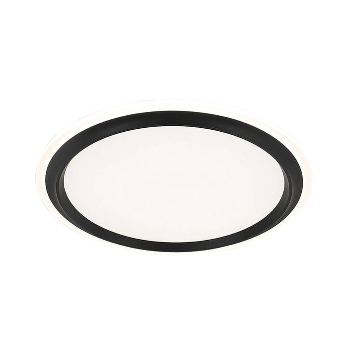 Vencha Duke 60w Tri-Colour LED Oyster Light - Black - Bunnings Australia