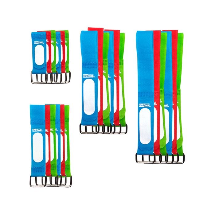 CordTech Reusable Assorted Label Strap Kit With Buckle - 24 Pack ...