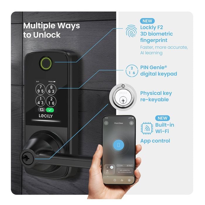 Lockly Secure Pro Latch Matte Black - Bunnings Australia