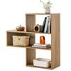 Costway 3-Shelf Bookcase Convex Corner Bookshelf Display Storage Unit ...