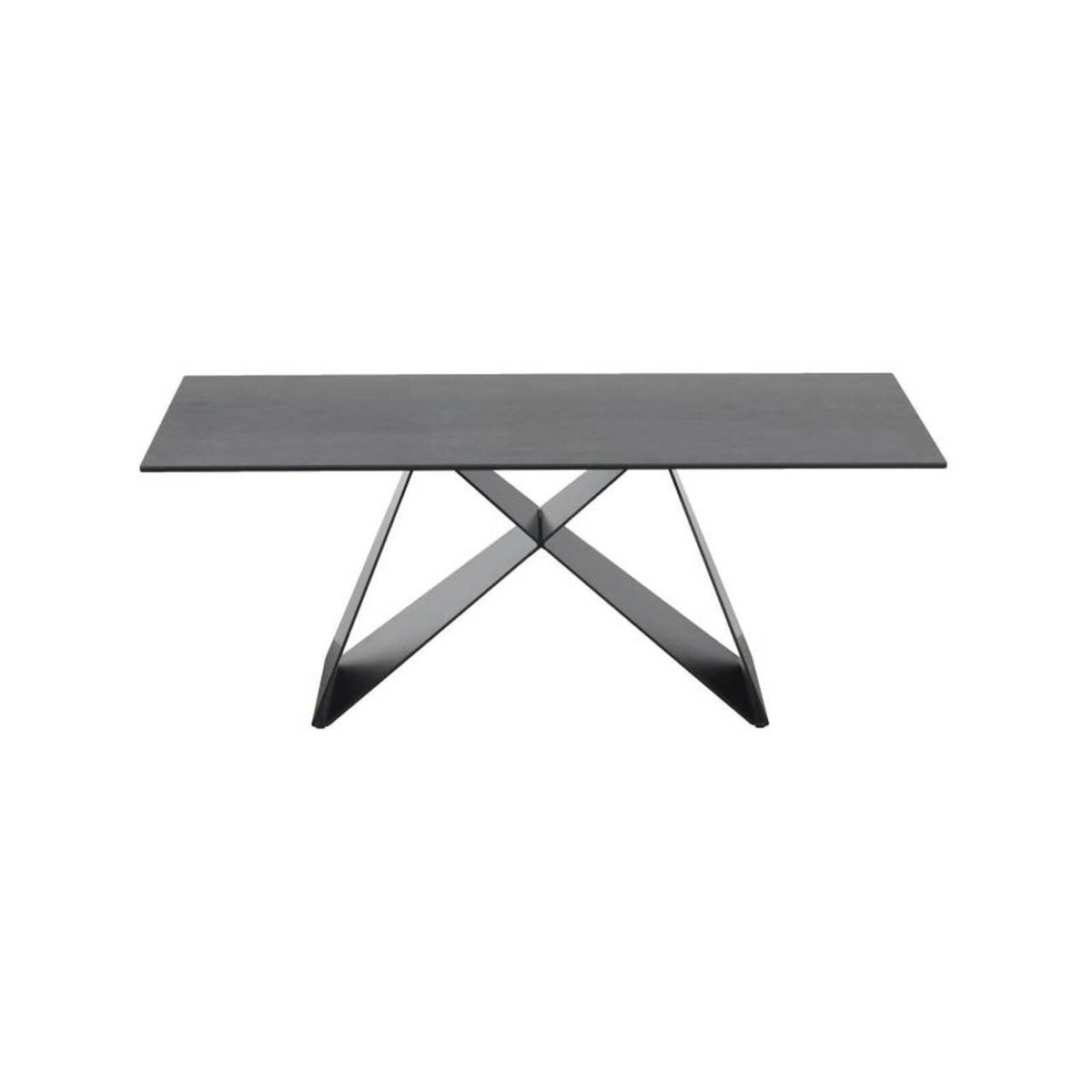 Odette Rectangular Coffee Table - Black Metal Frame - Shadow Grey Ceramic - Bunnings Australia