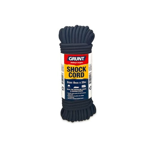 GRUNT 8mm x 20m Black Shock Cord - Bunnings Australia