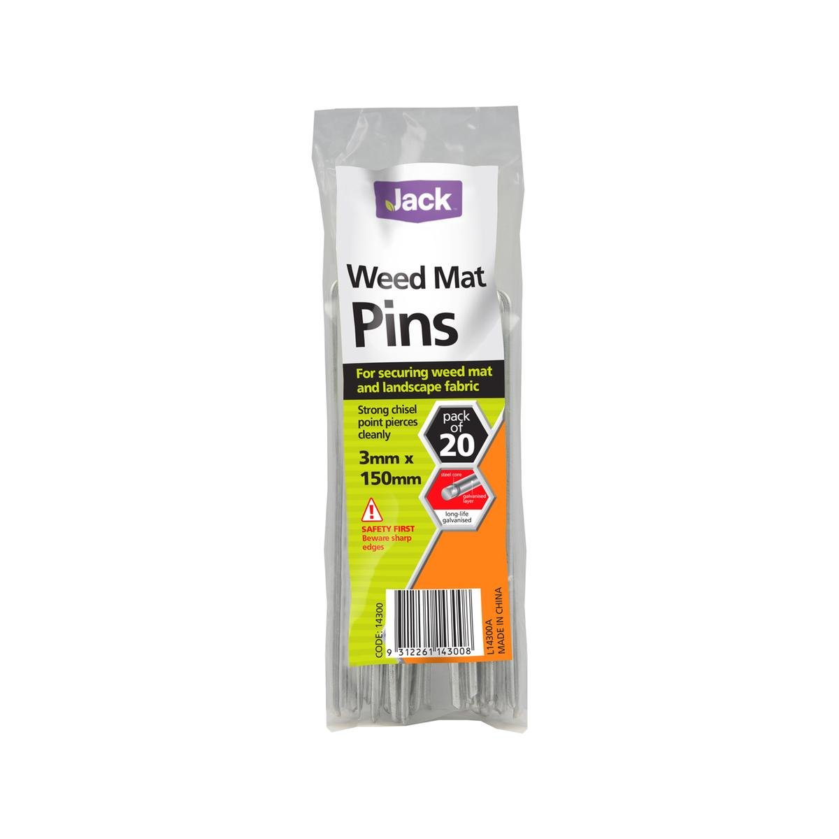 Jack Weed Mat Pins - 20 Pack - Bunnings Australia