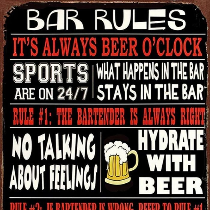 Men's Republic Retro Bar Sign - Bar Rules - Bunnings Australia