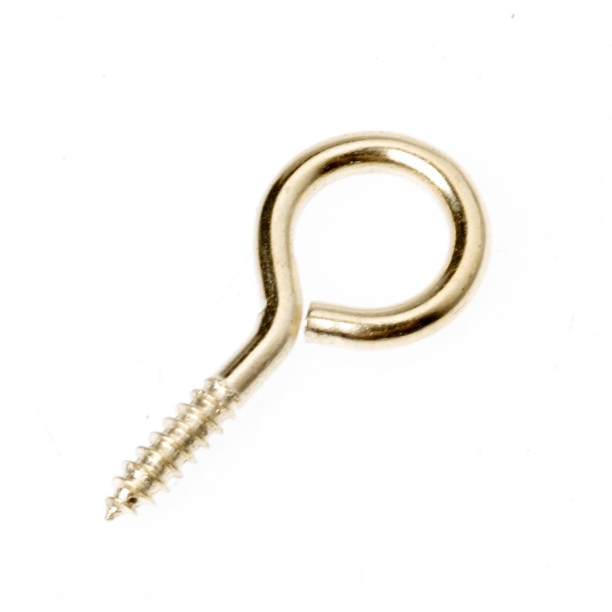 Everhang 8mm Brass Plated Screw Eye Hook 25PK 72421 - Bunnings Australia