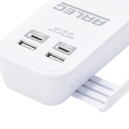 Arlec 2 Outlet Portable Power Board With USB-A & USB-C - Bunnings Australia