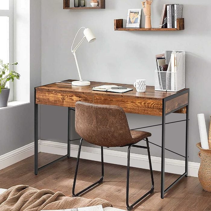 Costway Home Office Computer Desk Hallway Console Table w/2 Drawers Rustic Brown - Bunnings ...