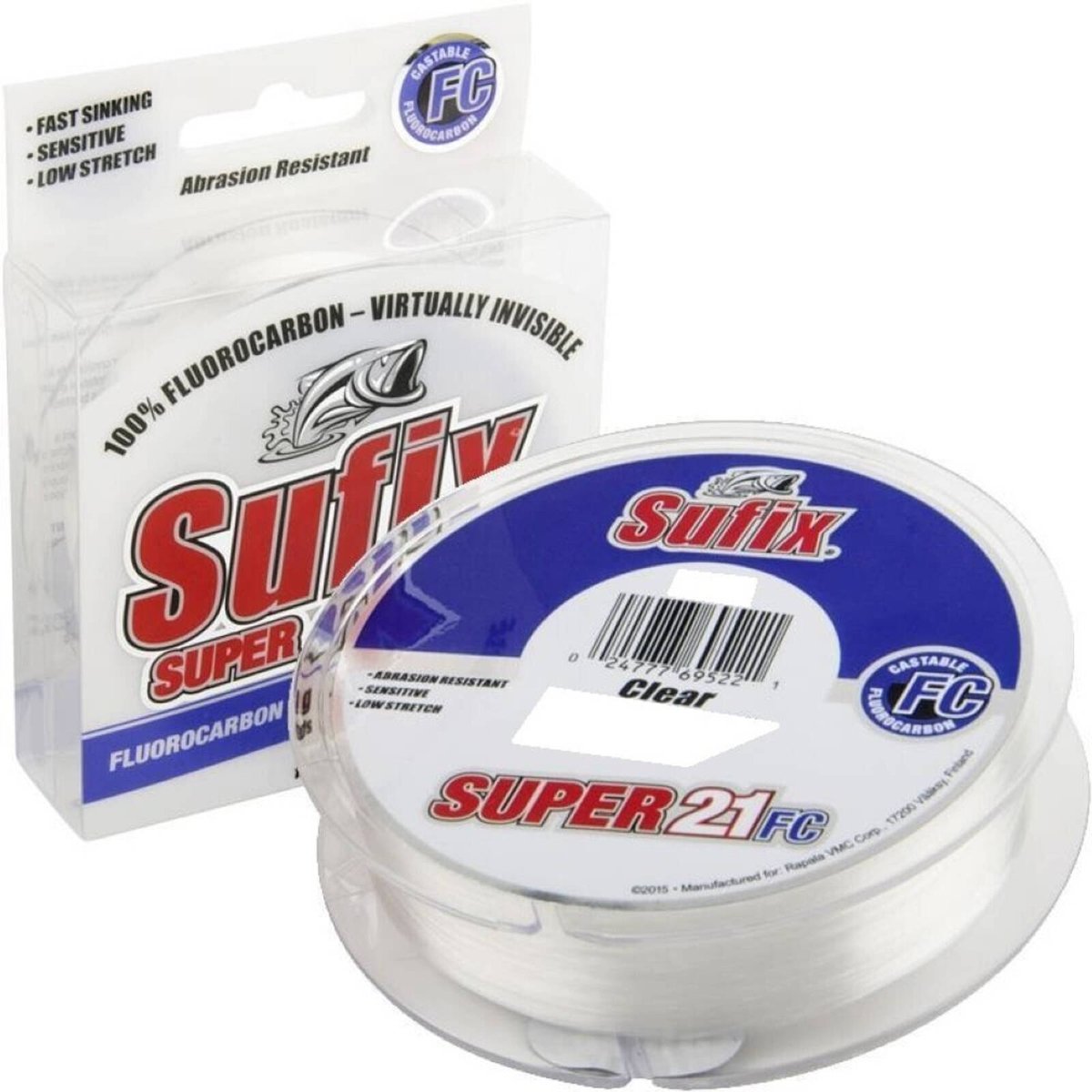 70m Spool of 30lb Sufix Super 21 Fluorocarbon Fishing Leader - 100% ...