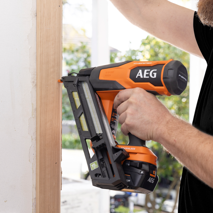 AEG 18V F-Rapid 15GA DA Angled Brad Nailer - Skin Only - Bunnings New ...