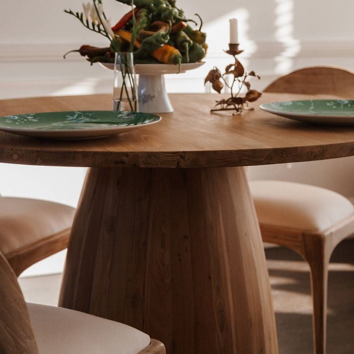 Home Bazar 120cm Natural Doha Teak Dining Table - Bunnings Australia