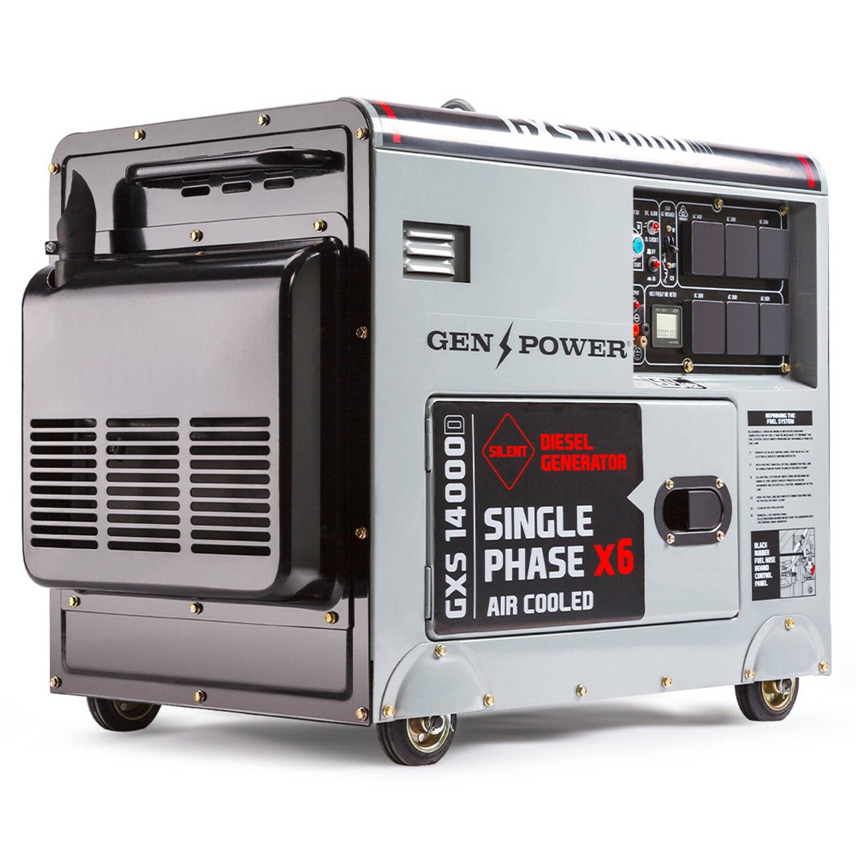 GENPOWER 8.4kW Peak 6kW Rated Commercial Diesel Generator, Electric Key ...