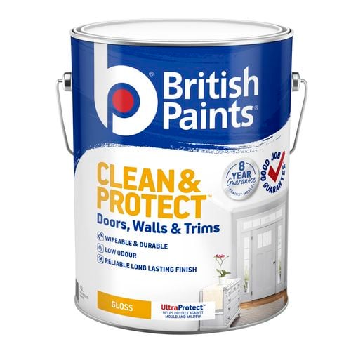 British Paints White Gloss Clean and Protect Interior Paint - 10L ...