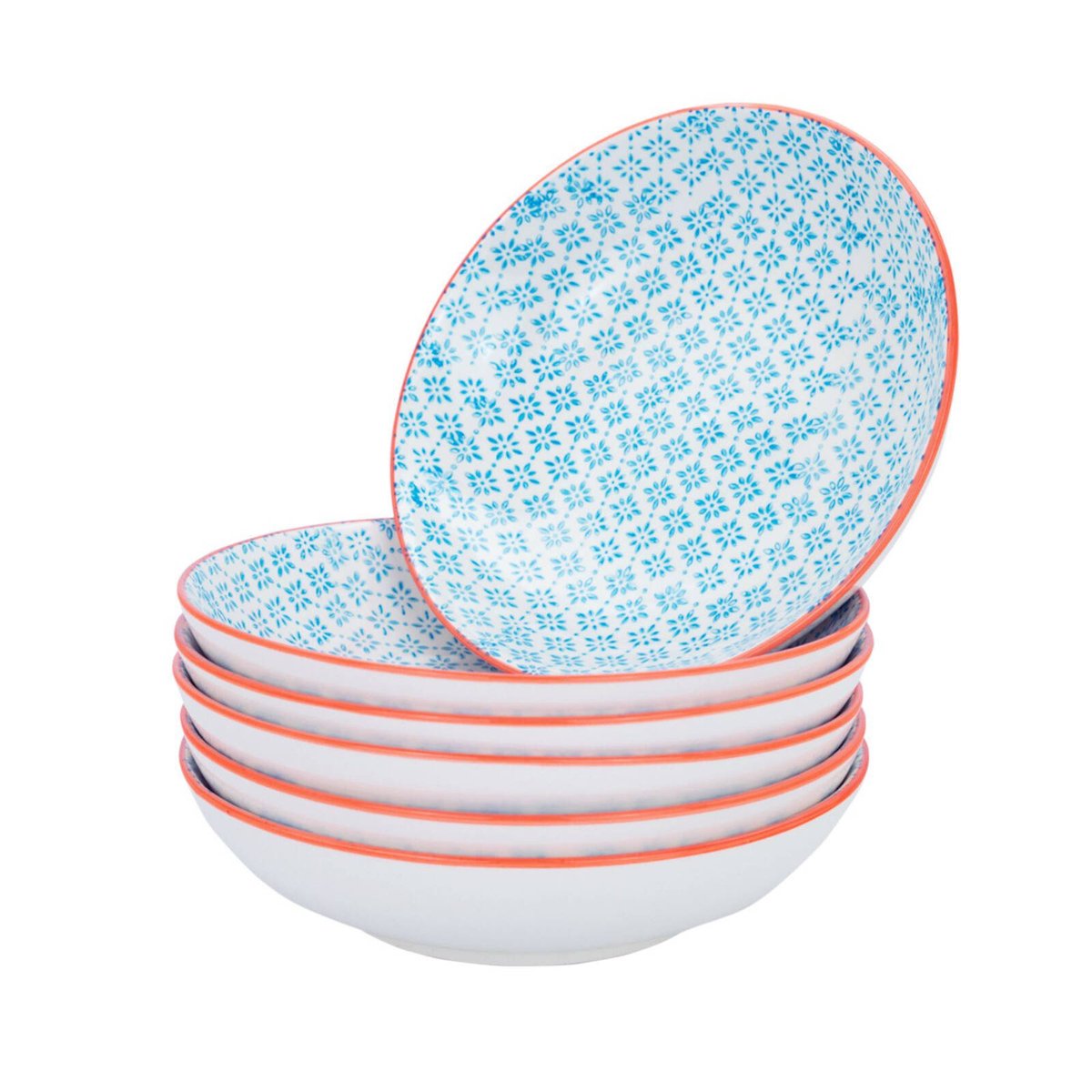 Patterned Print Porcelain Pasta Bowls - Pack of 6 - Bunnings Australia