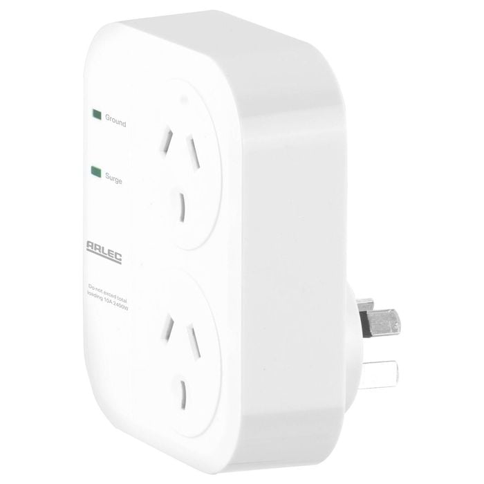 Arlec Vertical Surge Protected Double Adaptor - Bunnings Australia
