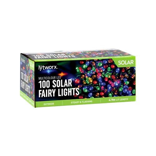 Lytworx 100 Multicolour LED 2 Function Solar Fairy Lights - Bunnings ...
