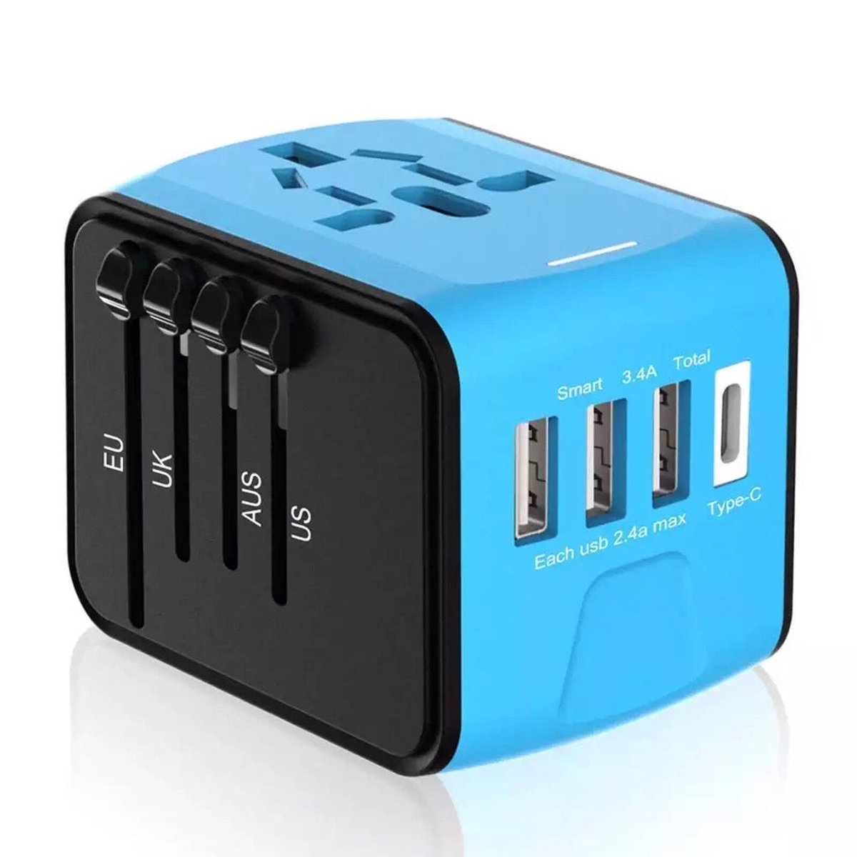 Perth Laptops Type-C 3 USB Charger Universal World Travel Adapter Plug ...