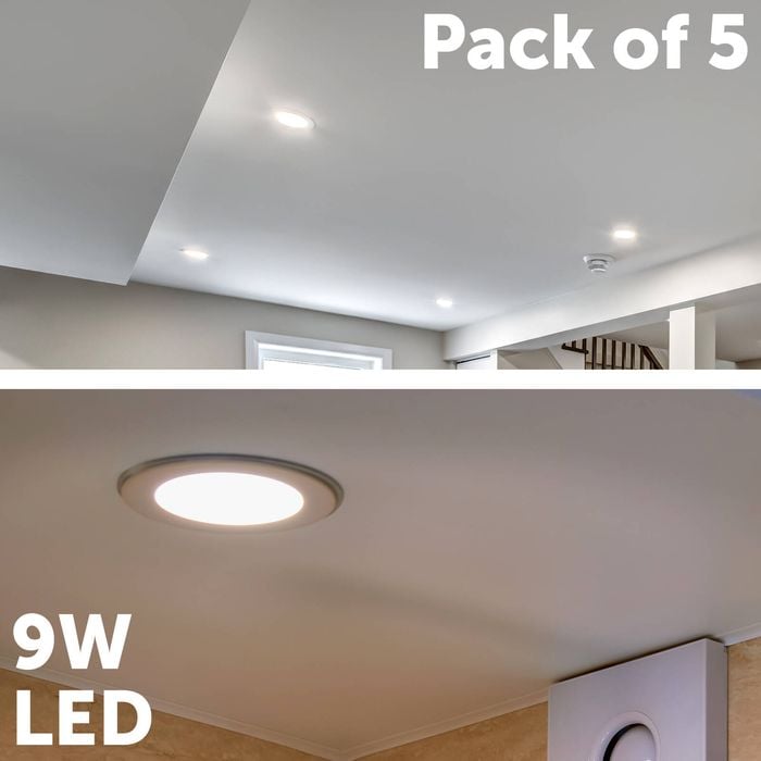 Arlec 9W Tri-Colour Dimmable LED Downlight with Plug Bases - 5 Pack ...